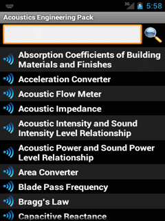 Home | Education | Acoustics Engineering Pack for Android